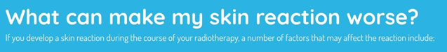 Radiotherapy Skin Reactions | Hull University Teaching Hospitals NHS Trust